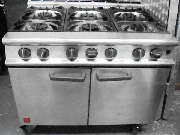 6 ring Gas Cooker With Oven - LPG Gas - Luxo Catering Hire Aberdeen